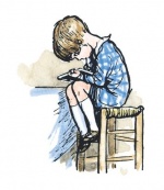 Thursday Picture - Christopher Robin Reads - Girl with her Head in a Book